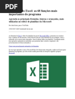 Fórmulas Excel: Tradução Inglês-Português | PDF | Desvio padrão | Variação