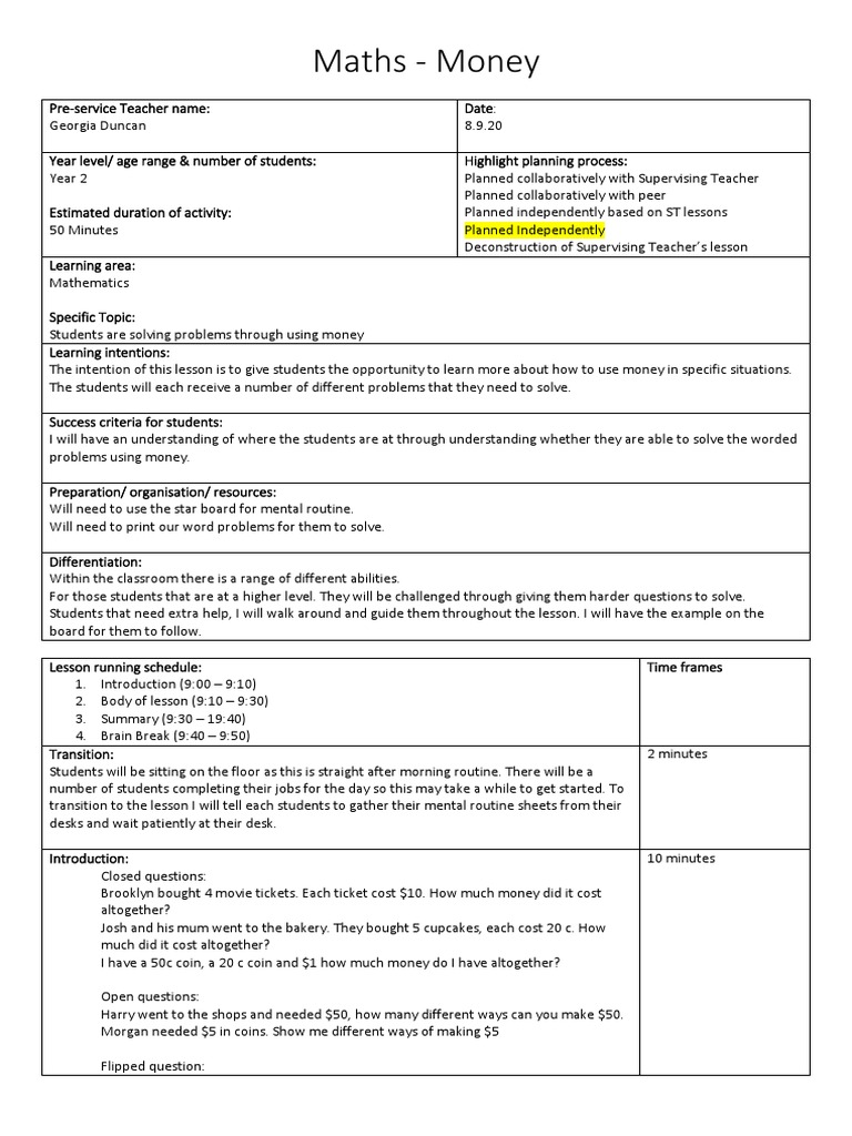 Math | PDF | Classroom | Learning
