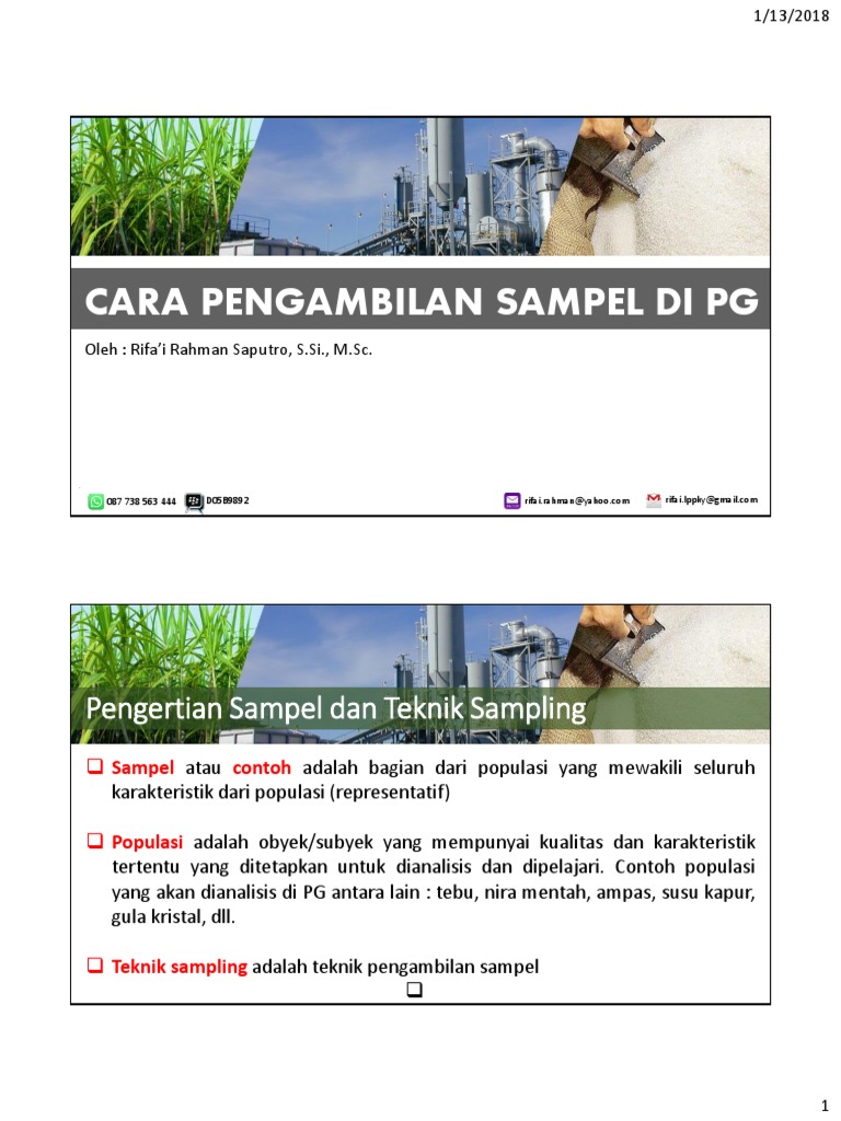Cara Pengambilan Sampel | PDF