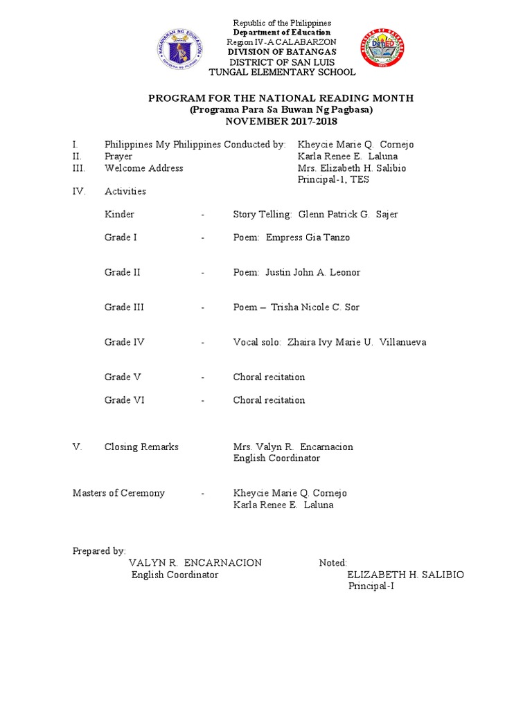 National Reading Month | PDF