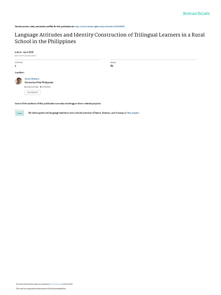 Language Attitudes and Identity | PDF | Multilingualism | Survey ...