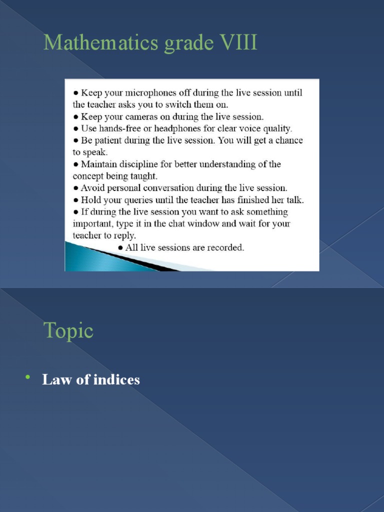 Laws of Indices for Grade 8 | PDF | Computers