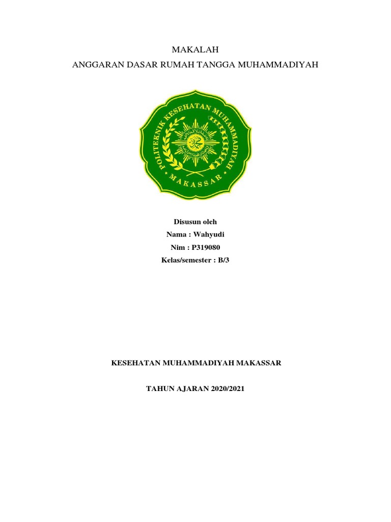 Makalah AD ART Muhammadiyah | PDF