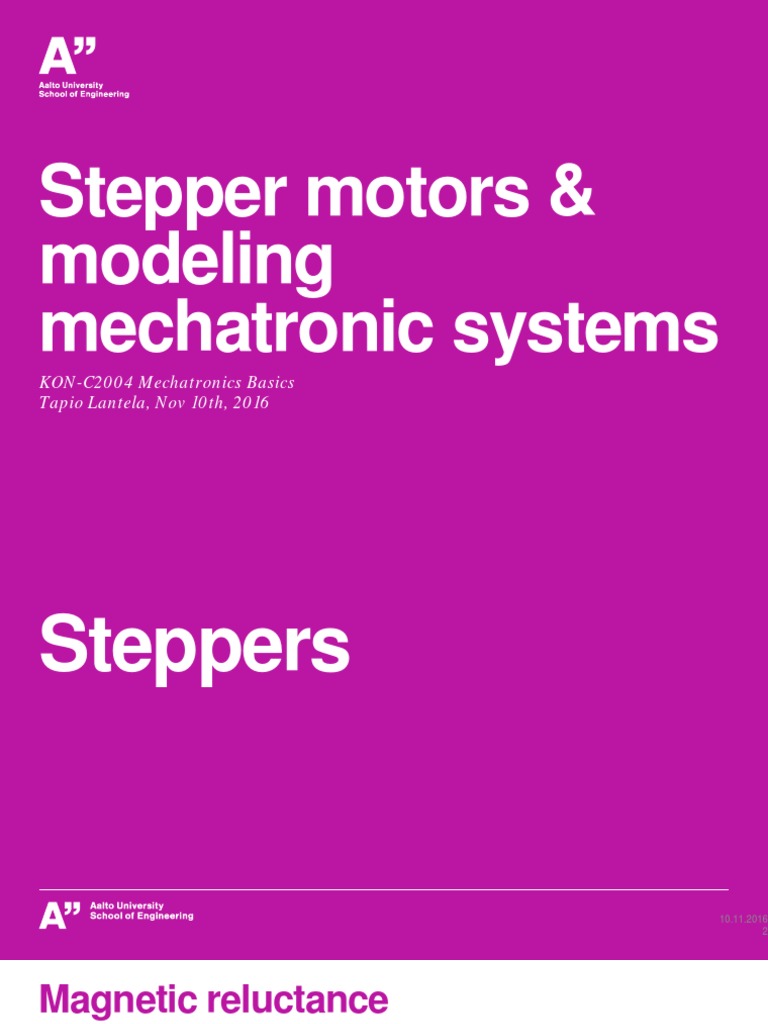 Steppers and Modeling - MyCourses | PDF | Electric Motor | Conceptual Model