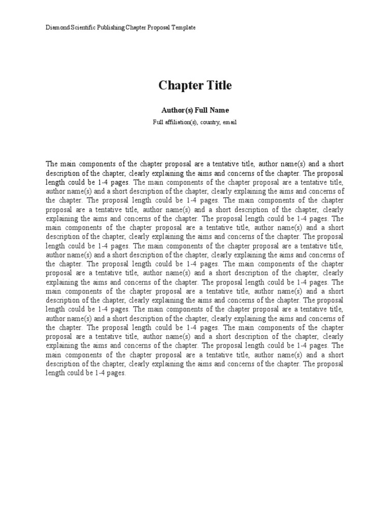 Chapter Proposal Template Guide | PDF | Language Arts & Discipline