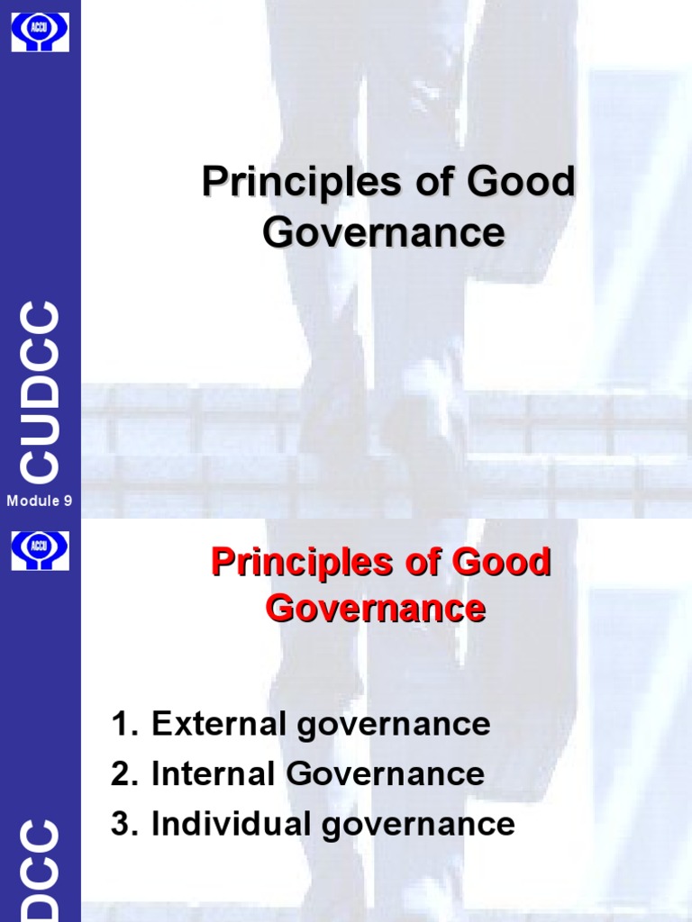 Principles of Good Governance Overview | PDF | Regulatory Compliance ...