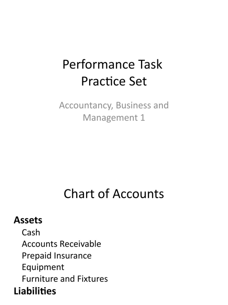 Performance Task Practice Set: Accountancy, Business and Management 1 ...