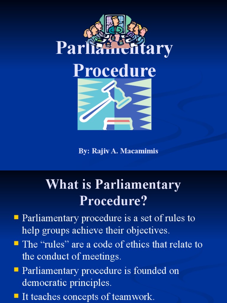 Understanding Parliamentary Procedure | PDF | Meetings | Parliamentary ...