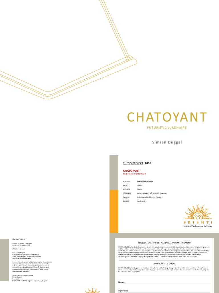 Chatoyant: Simran Duggal | PDF | Lighting | Prototype