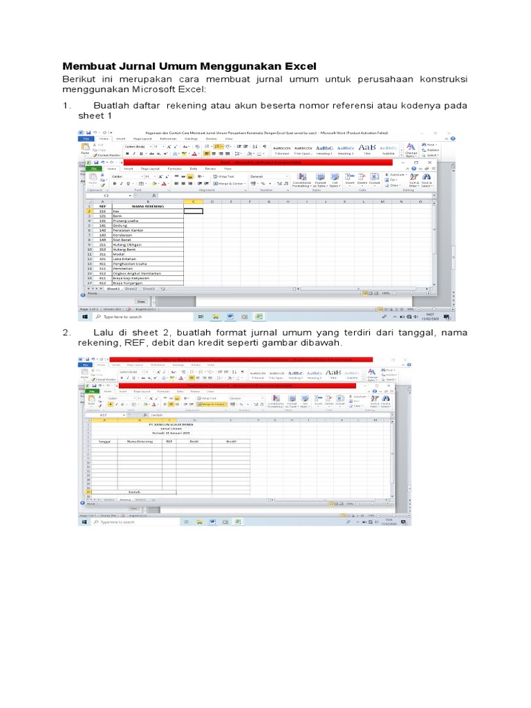 Membuat Jurnal Umum Menggunakan Excel | PDF