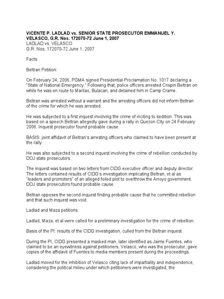 Beltran Rebellion Inquest Ruling Summary | PDF | Notary Public | Prosecutor