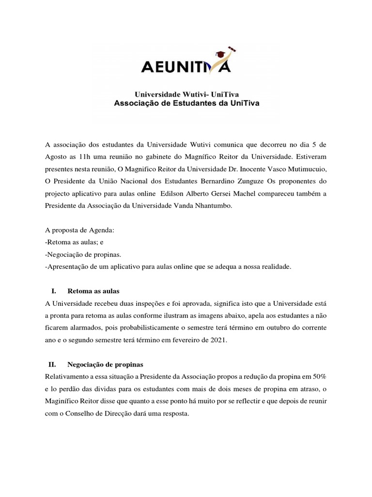 Carta Unitiva Modelo 1 | PDF | Negócios
