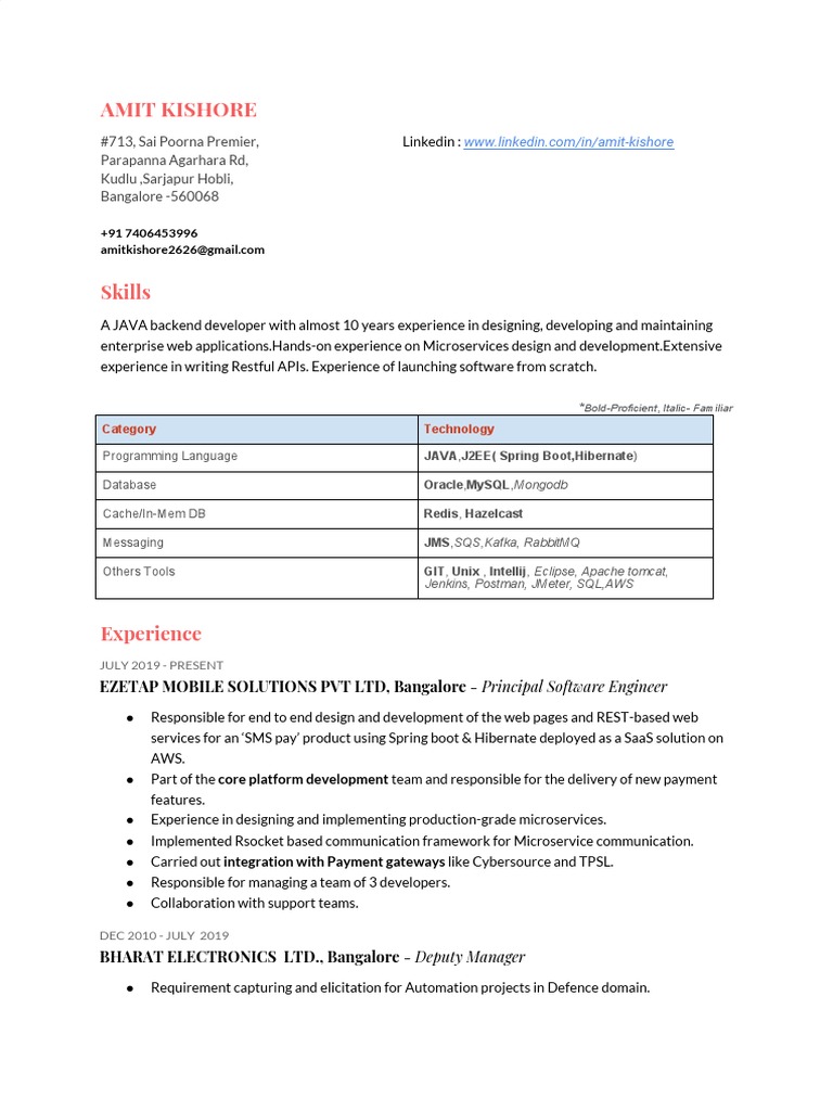 Java Backend Developer Resume | PDF | Web Application | Digital Technology