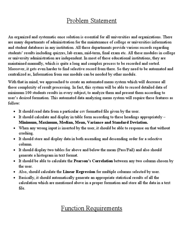 Problem Statement | PDF | Errors And Residuals | Standard Deviation