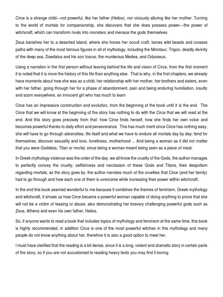 Circe | PDF | Greek Mythology | Witchcraft