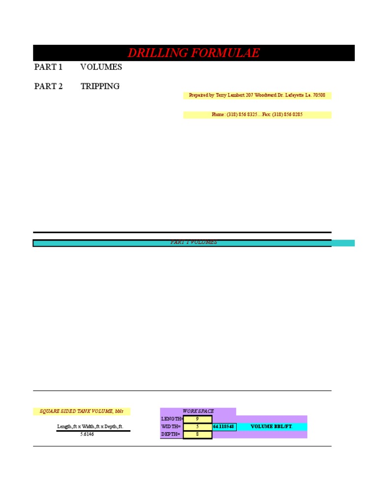 Drilling Calculations Guide | PDF | Physical Quantities | Chemical ...