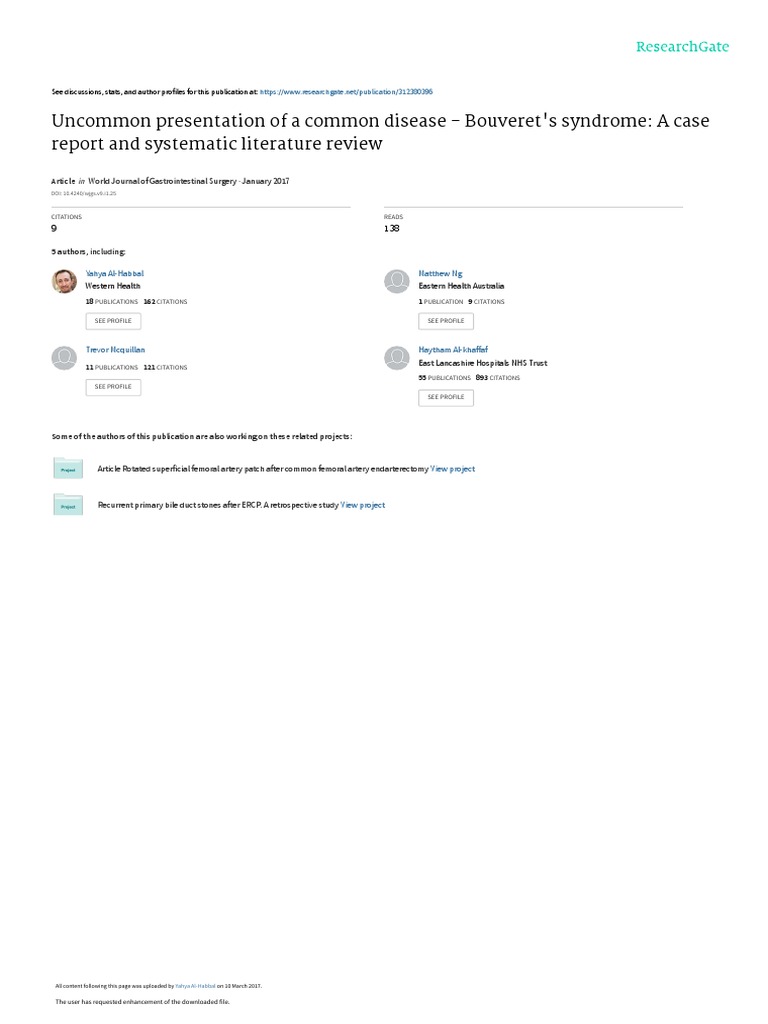 Uncommon Presentation of A Common Disease - Bouver | PDF | Gallbladder ...