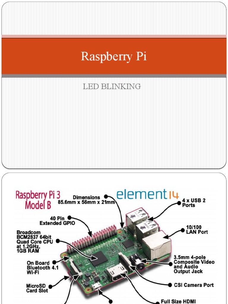 Raspberry Pi: Led Blinking | PDF | Raspberry Pi | Electronics
