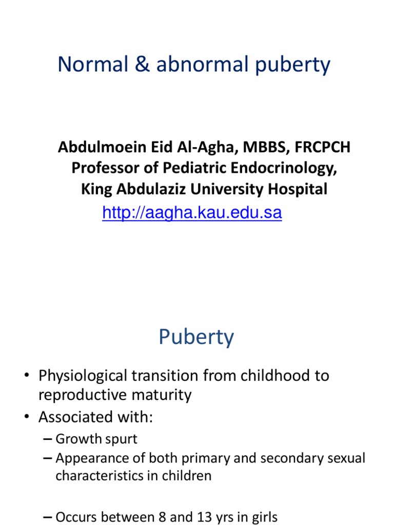 Pubertal Disorders Lecture | PDF | Puberty | Sexual Anatomy