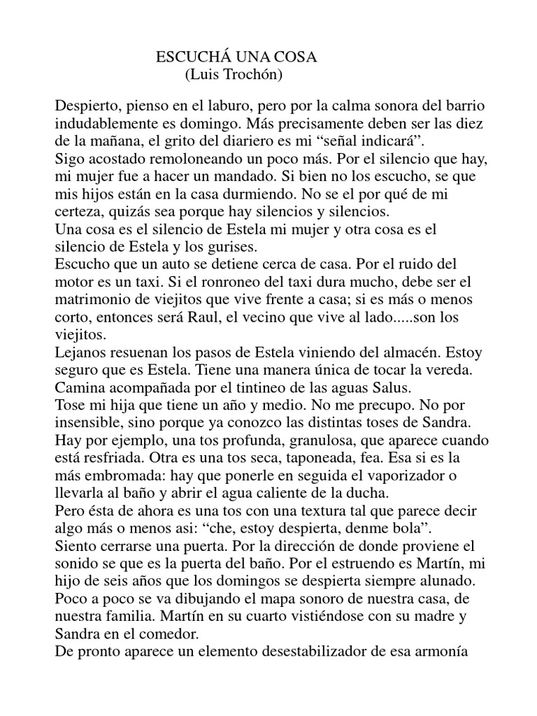 Escuchá Una Cosa | PDF