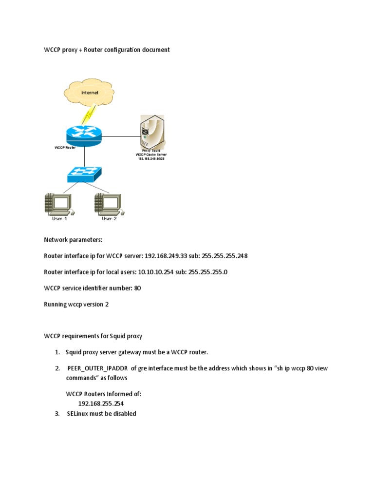 WCCP Proxy Configuration | Download Free PDF | Proxy Server | Router (Computing)
