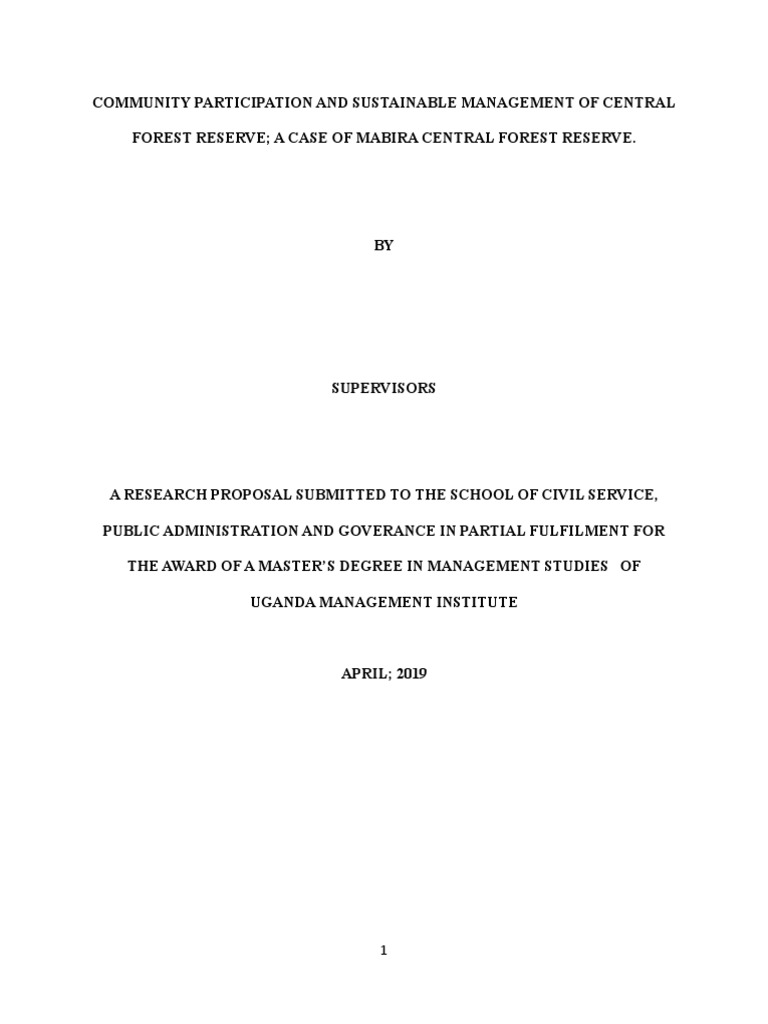 Community Participation and Sustainable Management of Central Forest ...