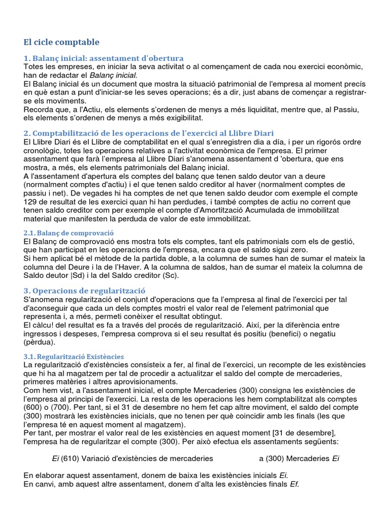 Tema 4 Cicle Comptable | PDF