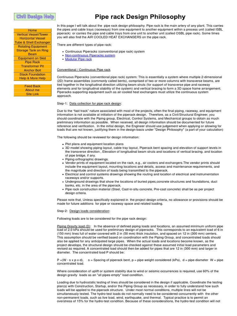 Non-Continuous Piperacks System Modular Pipe Rack | PDF | Beam ...