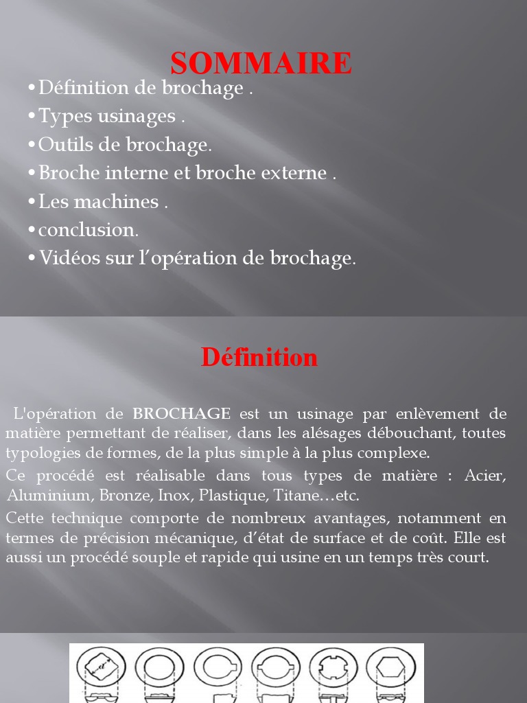 Guide complet sur le brochage industriel | PDF | Métallurgie | La nature