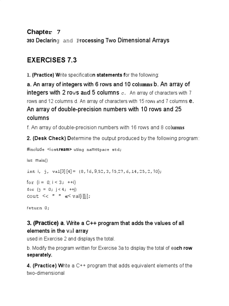 67 Programming Exercise Set 5 Pdf Array Data Structure Subroutine 5526