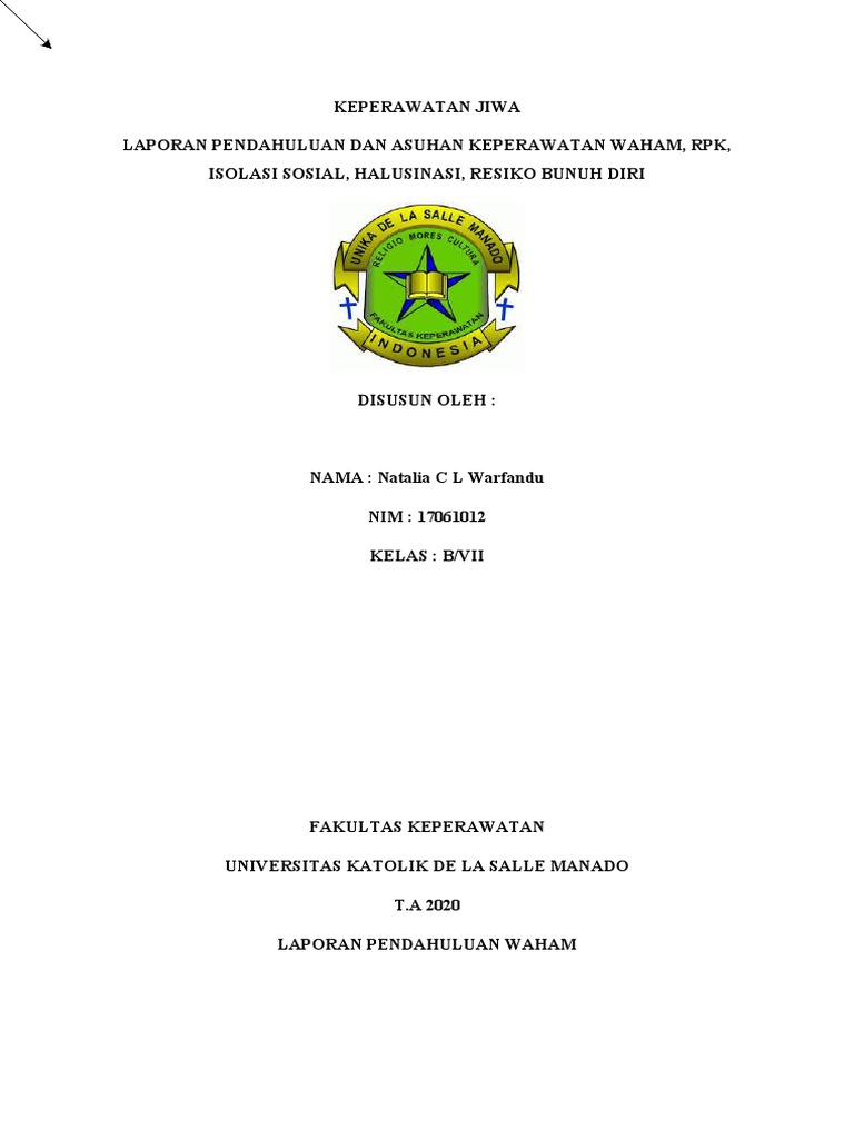 LP Jiwa Halu, RPK, Isos, RBD, Waham | PDF | Pengembangan Diri