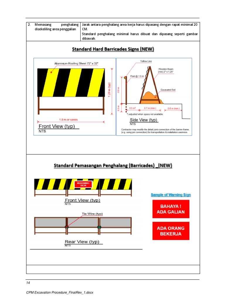 Standar Pemasangan Barikade Konstruksi | PDF
