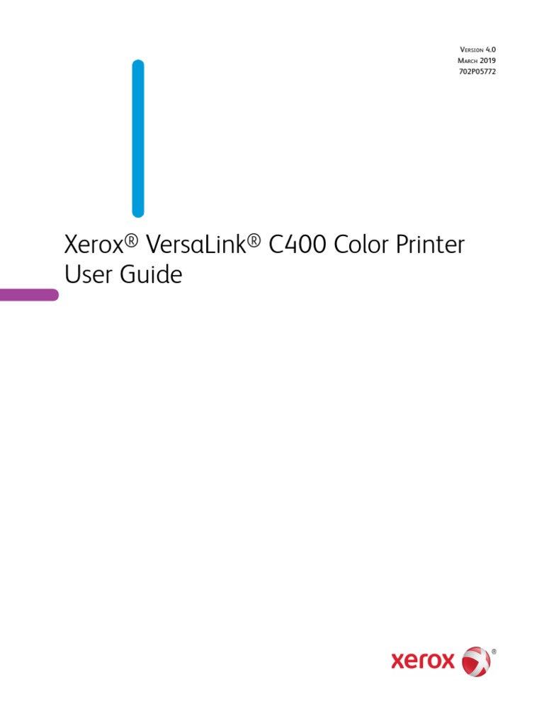 Xerox Versalink C400 Color Printer User Guide: Ersion Arch | PDF | Ac ...