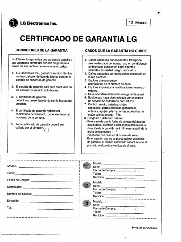4-Certificado de Garantia LG | PDF