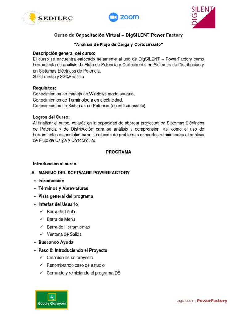 Temario Curso Digsilent | PDF | Programa de computadora | Programación