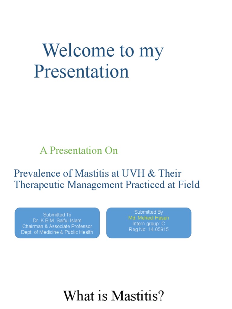 Mastitis Presentation | PDF | Mammals | Diseases And Disorders