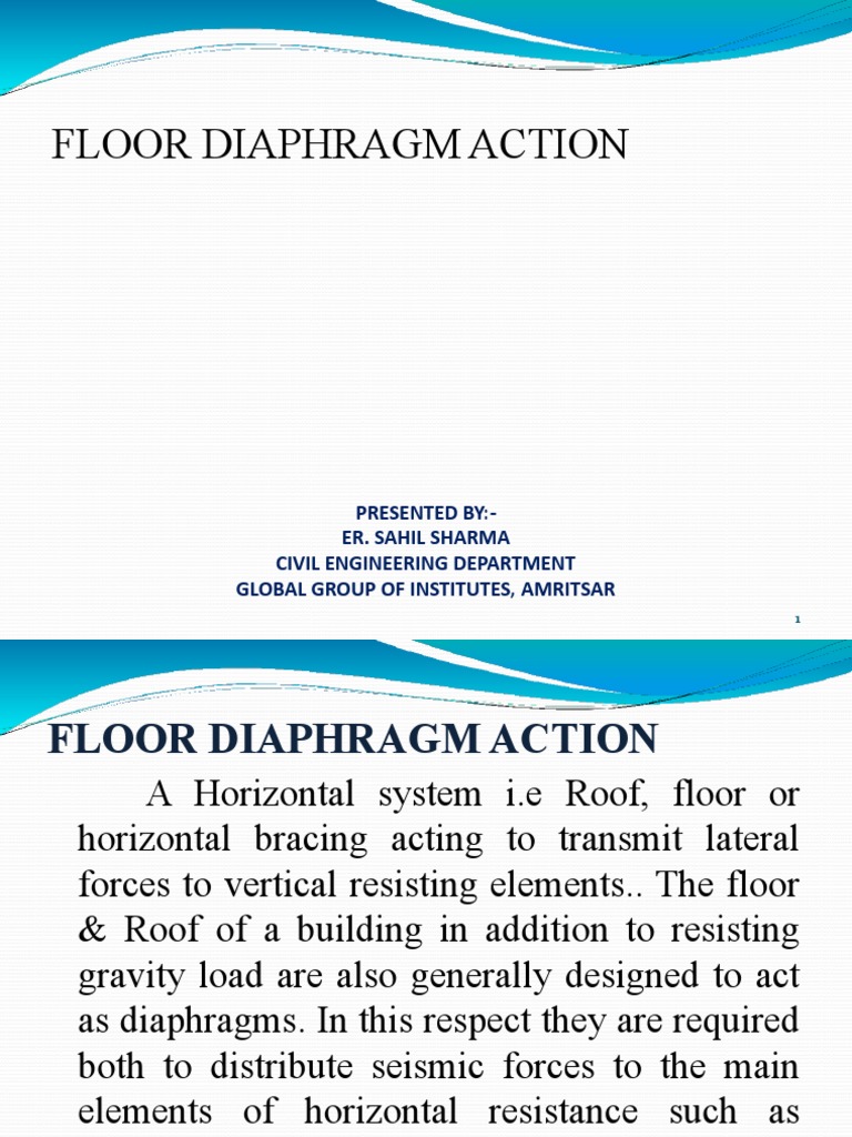 Floor Diaphragm Action: Presented By:-Er. Sahil Sharma Civil ...