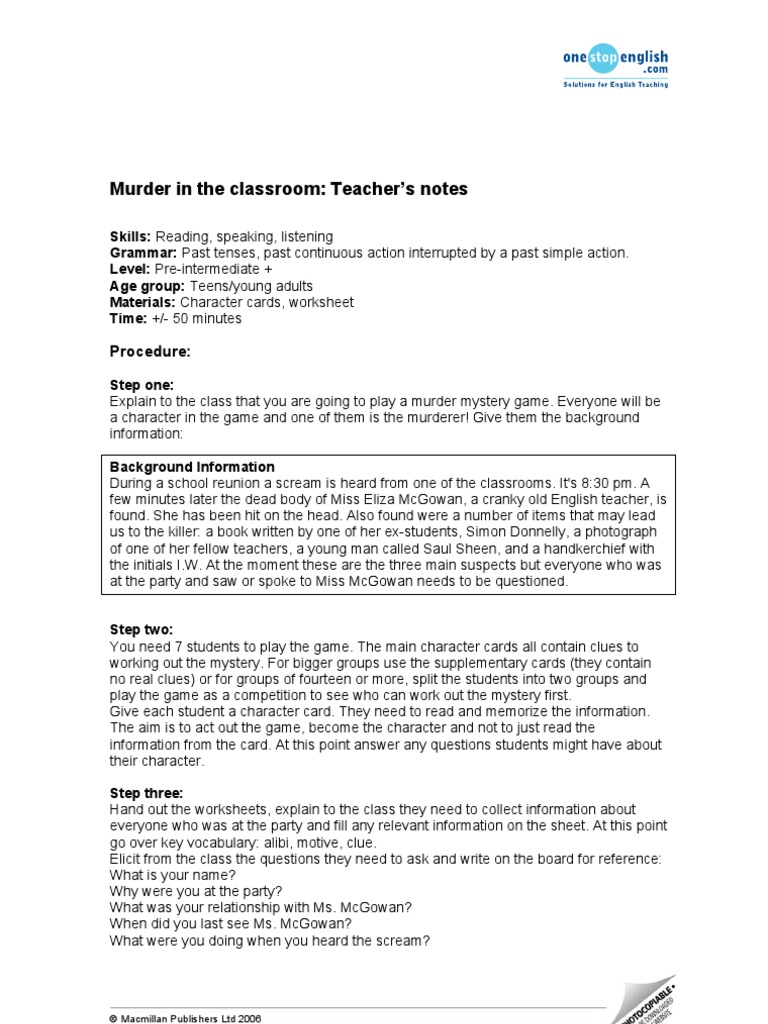 Murder Mystery Game | PDF