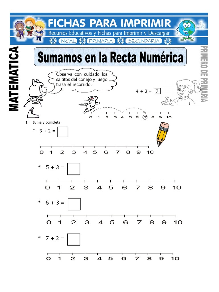 Ficha de Sumamos en La Recta Numérica | PDF