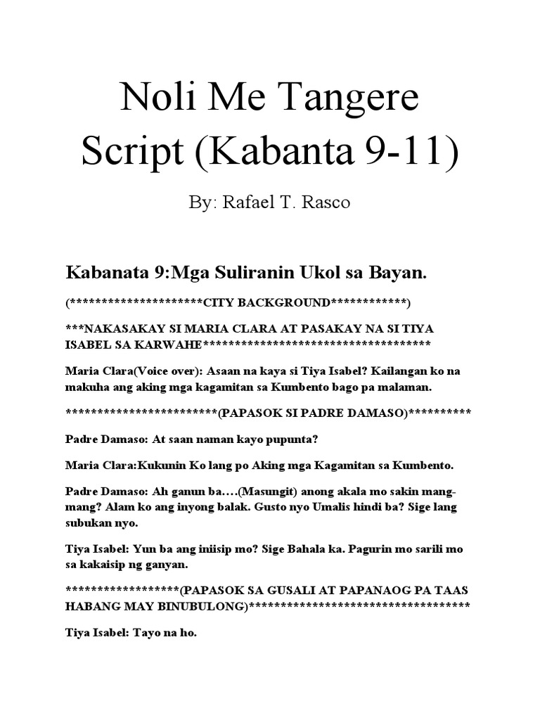Noli Me Tangere Script | PDF
