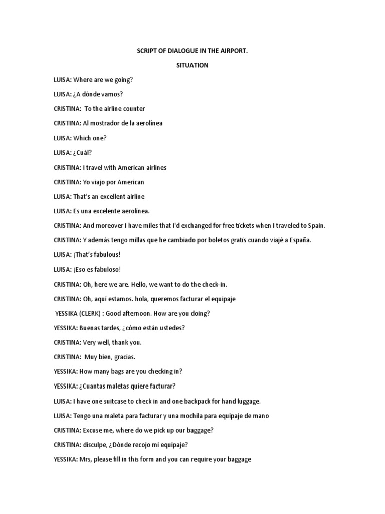 Script of Dialogue in The Airport | PDF | Transporte