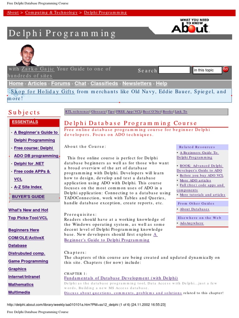 Delphi Database Programming With Ado Pdf Microsoft Access Active X Data Objects