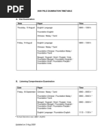2025 Psle Exam Timetable | PDF | Linguistics