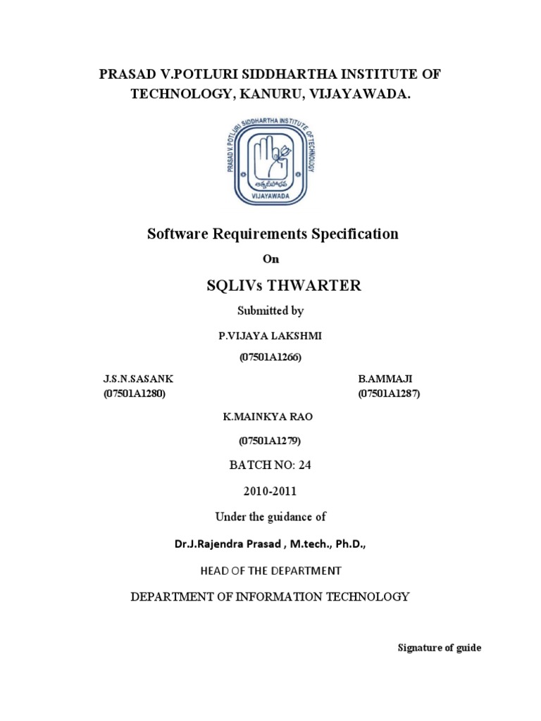Software Requirement Specification | PDF | Conceptual Model | Usability