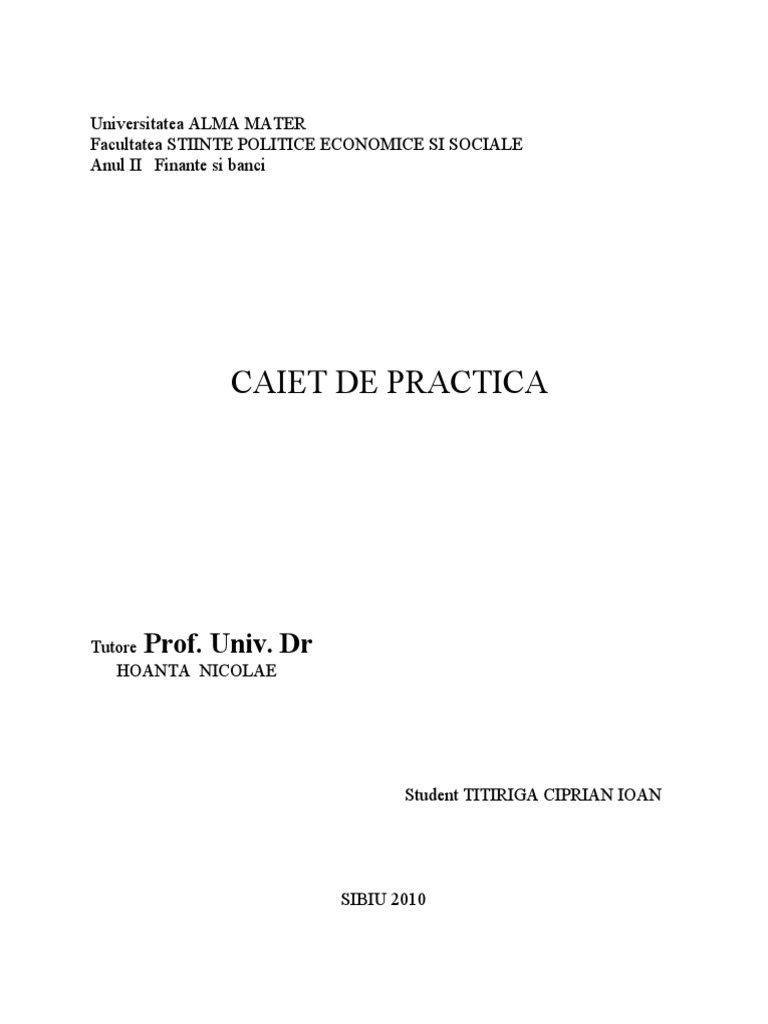 Caiet de Practica | PDF