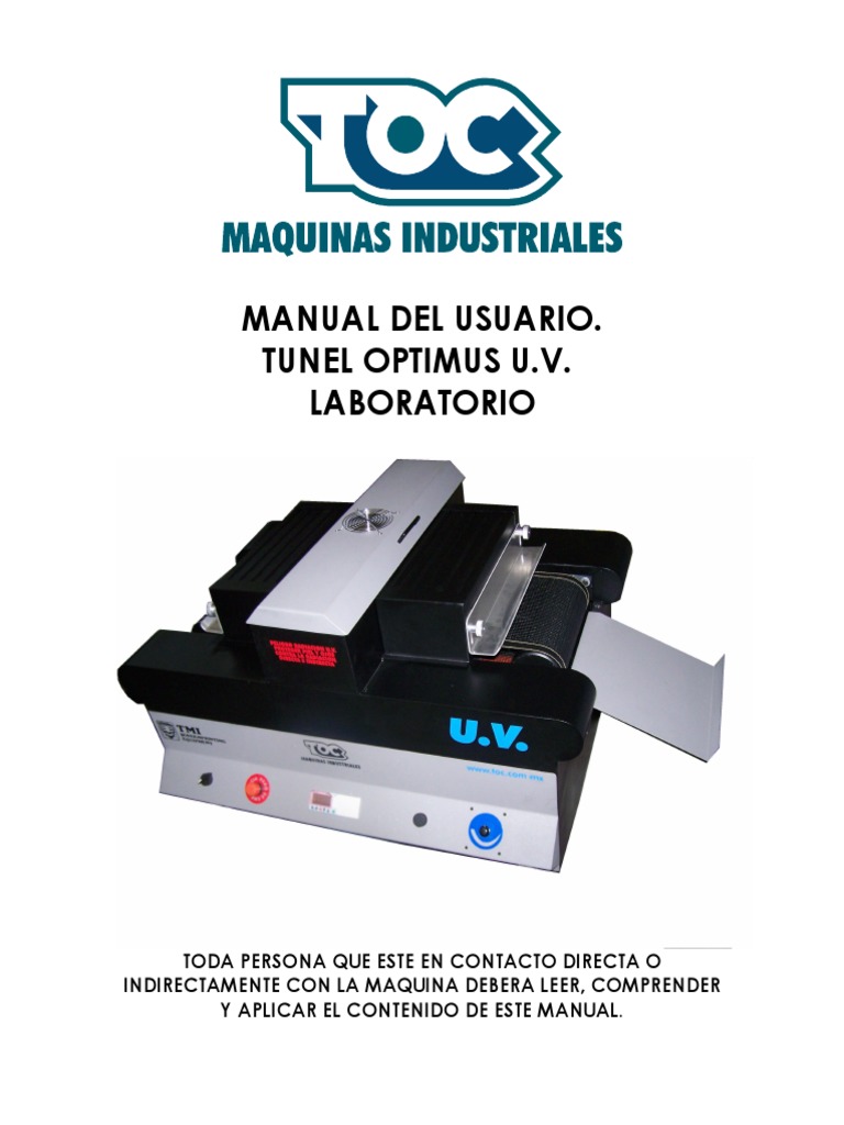 Manual Del Usuario Tunel Lab Toc 2010 | PDF | Ultravioleta | Corriente ...