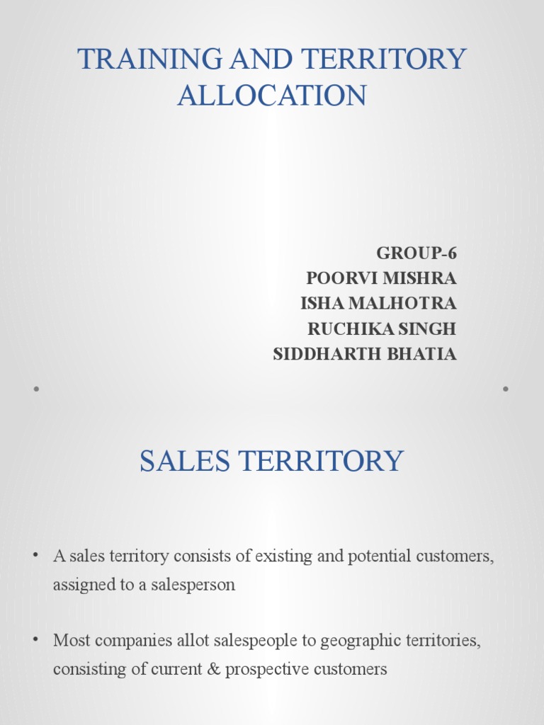 Sales Territory Design And Training Guide Pdf Sales Marketing