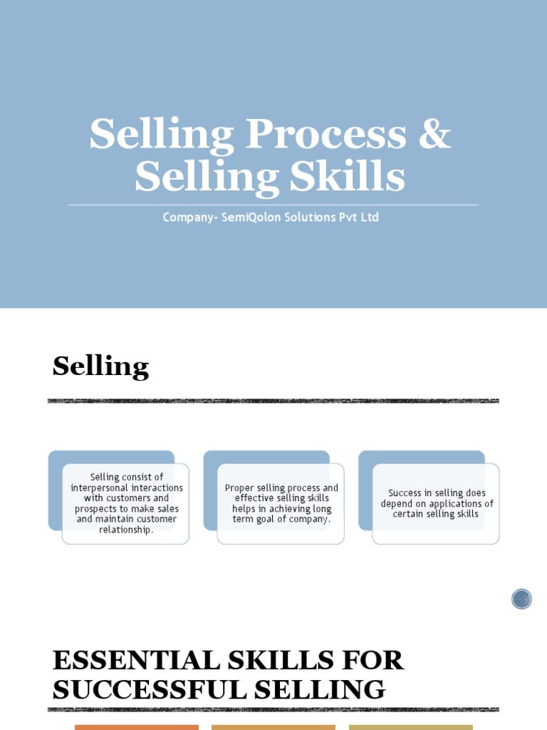 Selling Process & Selling Skills - Group 6 | PDF | Sales | Negotiation