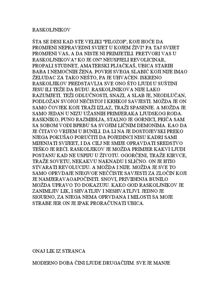 RASKOLJNIKOV | PDF