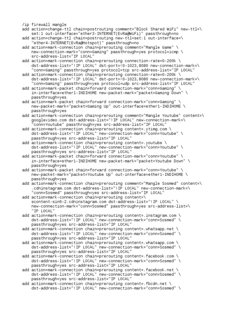 Script Low Version (Mangle Dan Queue Tree) | PDF | Network Architecture | Wide Area Network